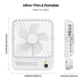 7-inch Portable Battery Fan with 10000mAh, Ultra-thin Digital Display ...