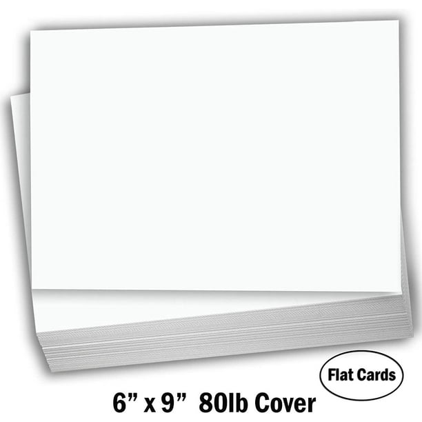 Hamilco White Cardstock Paper 6x9 Blank Index Cards Card Stock 80lb ...