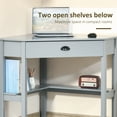 HOMCOM Corner Desk, Triangle Computer Desk with Drawer and Storage ...