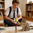 Cat Teaser Wand - Interactive Catnip Silvervine Chew Toy with Bell ...