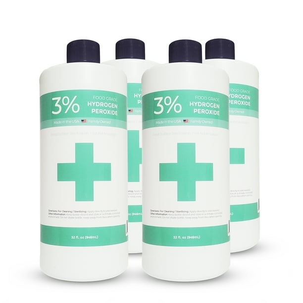 3% Food Grade Hydrogen Peroxide 32 oz 4 Pack - PureChemPros - Walmart.com