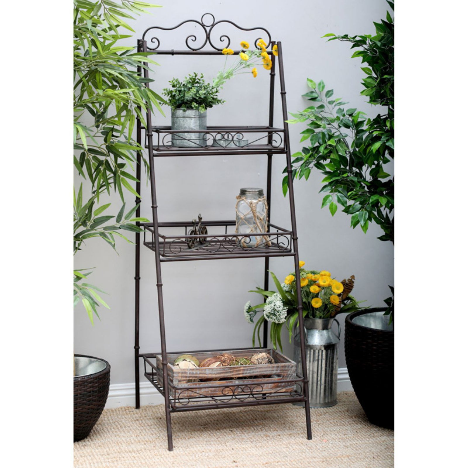 DecMode 3-Tier Metal Shelf - Black - Walmart.com