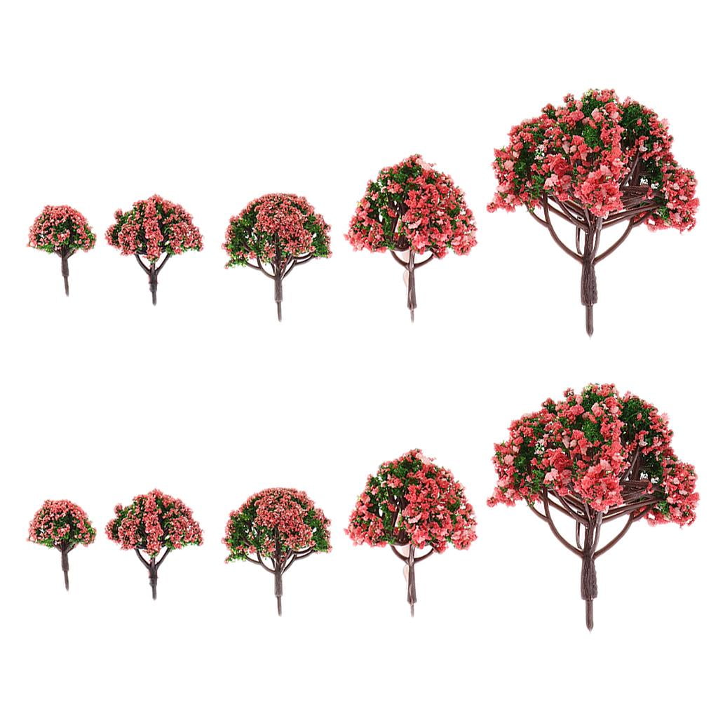 10pcs Miniature Trees Model Ground Cover Plants Forest Making ...