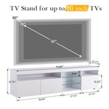 Miekor Furniture Modern Design TV Stands for TVs up to 80'', LED Light ...