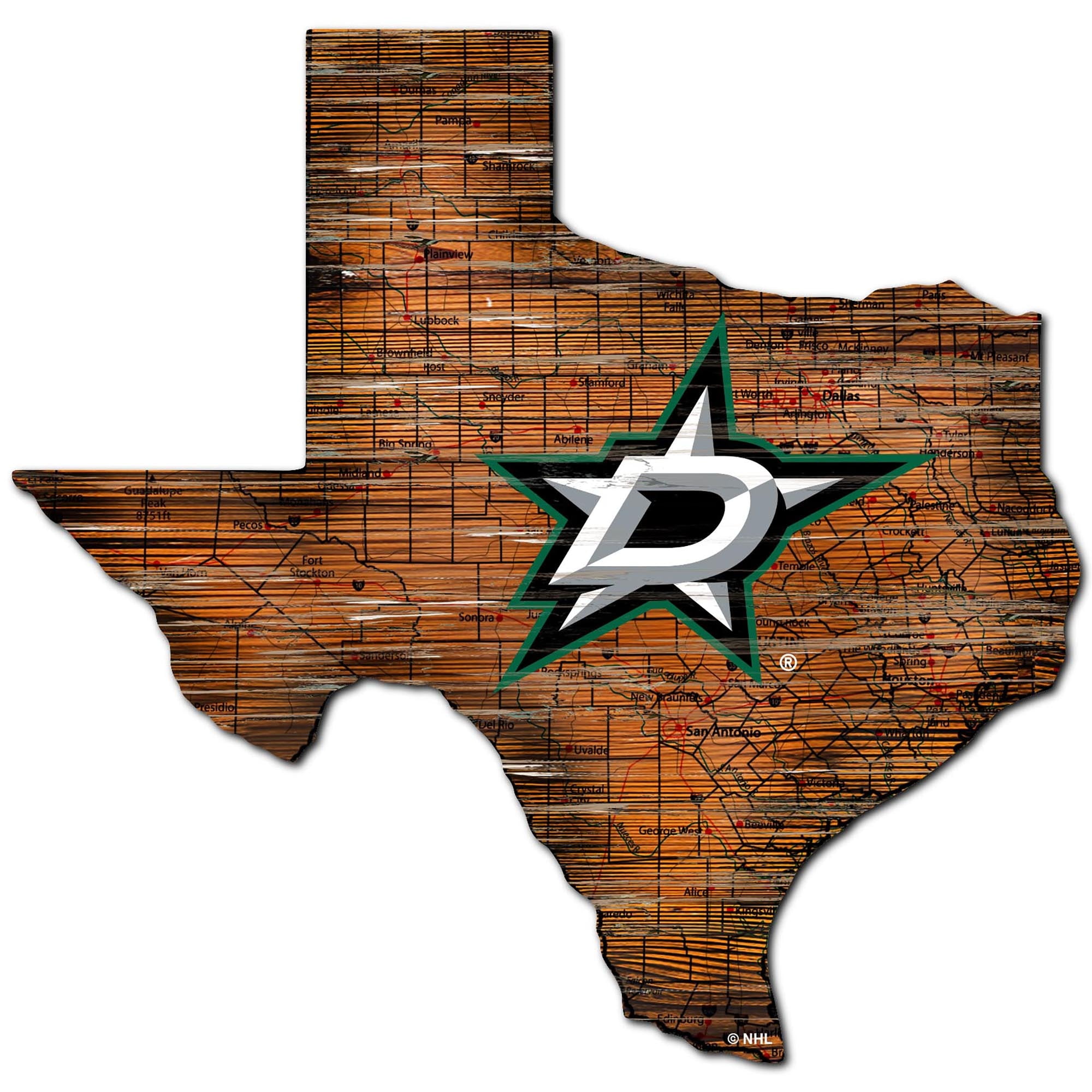 Dallas Stars Distressed State Cutout Sign - Walmart.com