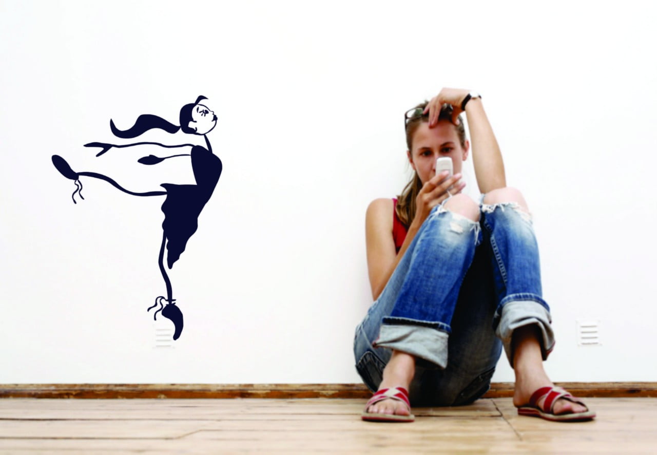 Wall Decal Dancer Studio Disco Tango Ballerina Calistentics Gymnastic ...