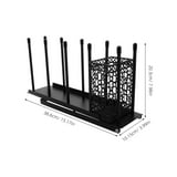 OUNONA 4 Compartment Metal Cup Organizer Adjustable Lid Holder ...