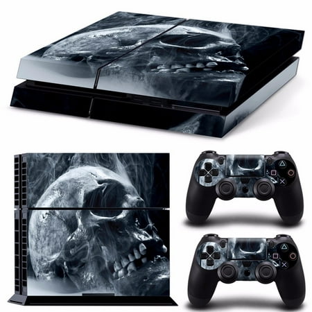 For PS4 PlayStation 4 Console & 2 Controllers 3D Skull Vinyl Decal Skin ...