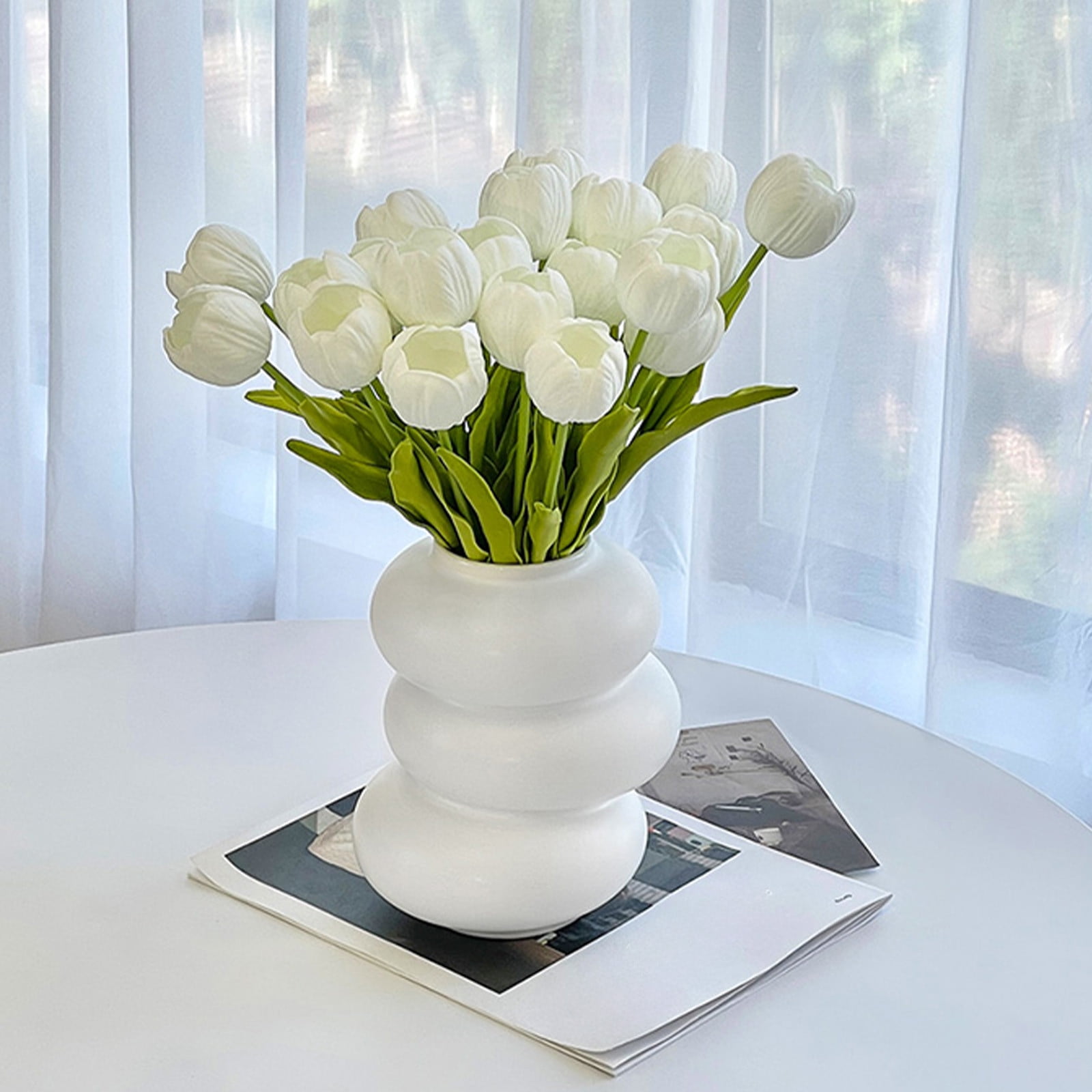 Flores artificiales de tulipán | Tallos florales de plástico realistas ...