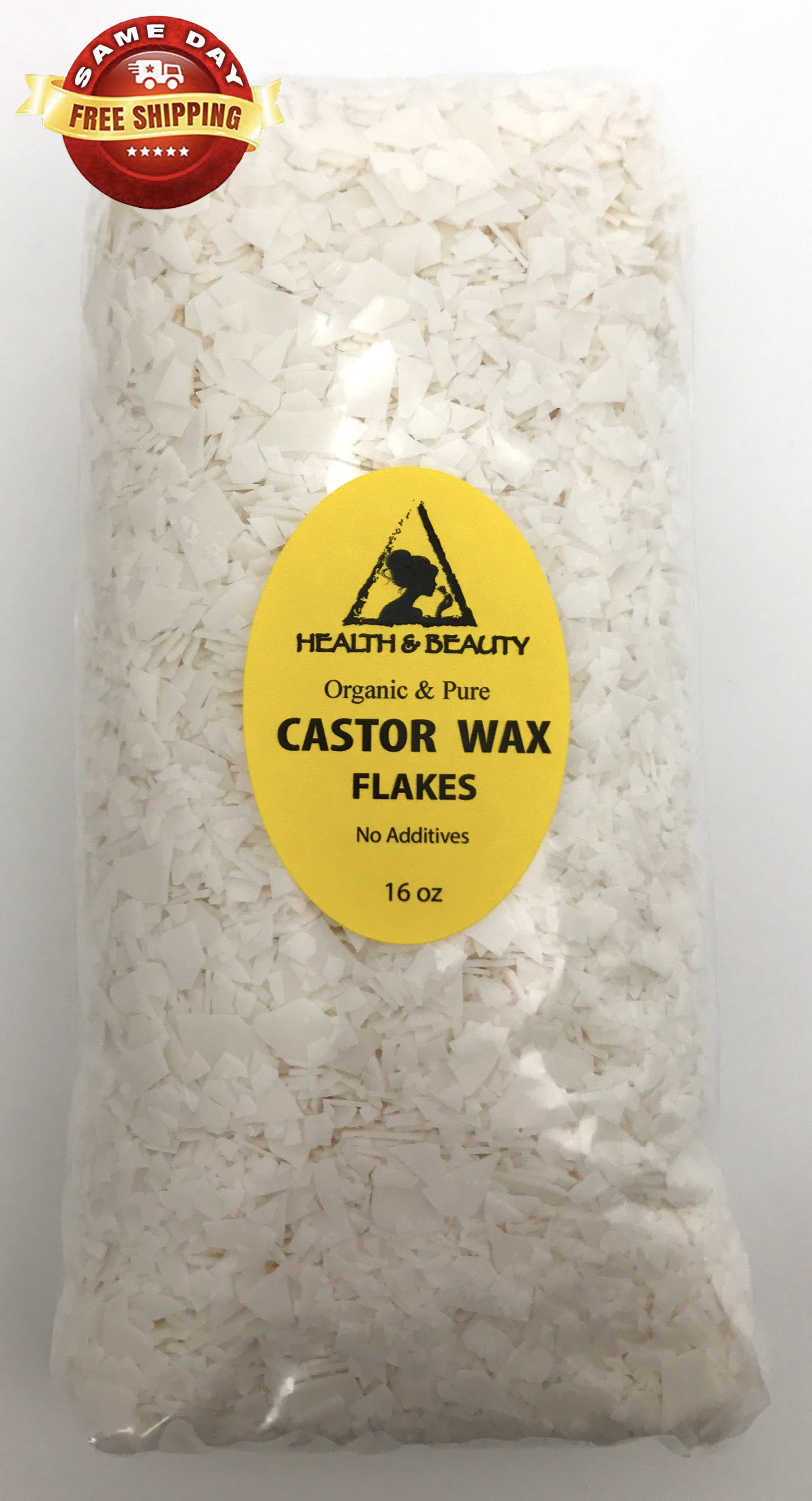 CASTOR WAX FLAKES ORGANIC VEGAN PASTILLES BEADS PREMIUM NATURAL PURE 16 ...