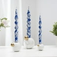 XINAOBAOLUO 9.8" blue and white porcelain Tapered Candles,Spiral Candle ...