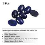 Uxcell Cobalt Blue Flat Oval Stone 14mm x 10mm Flat Back Crystal Stone ...