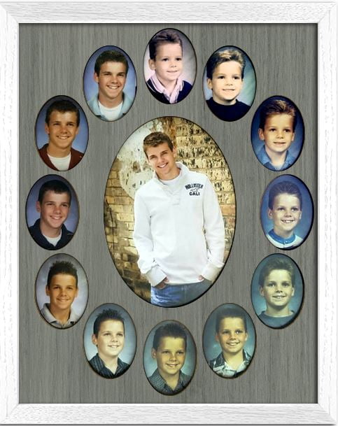 School Years Picture Frame - Oval Collage - Holds 2x3 Wallet Photos - K ...