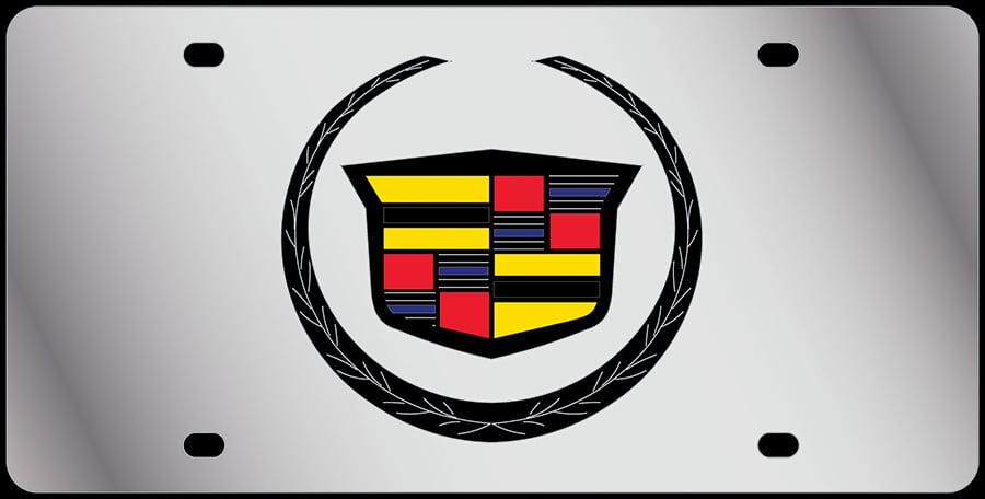 Cadillac Logo License Plate (Black On Chrome) - Walmart.com