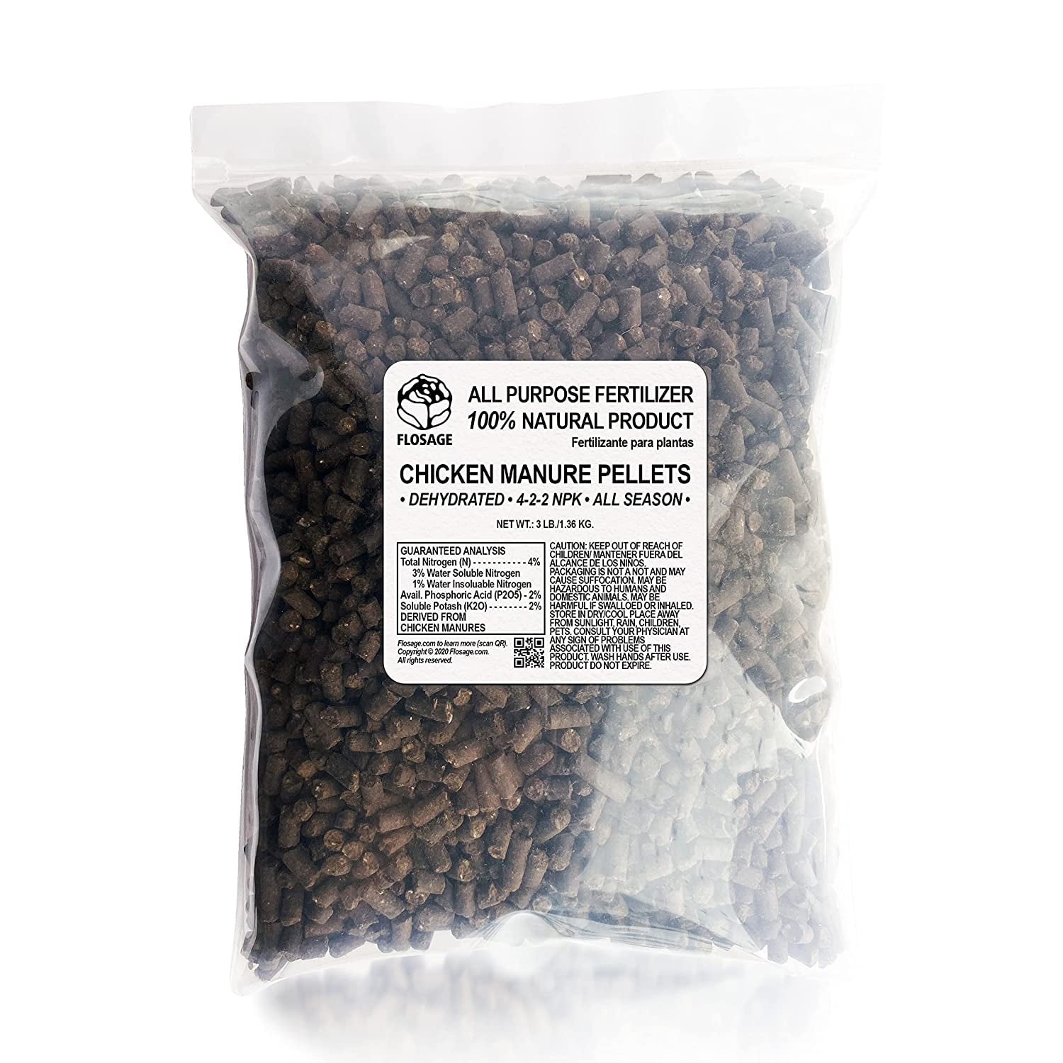 Flosage NPKure, 4-2-2 NPK, Chicken Manure Pellets, All-Purpose, All ...