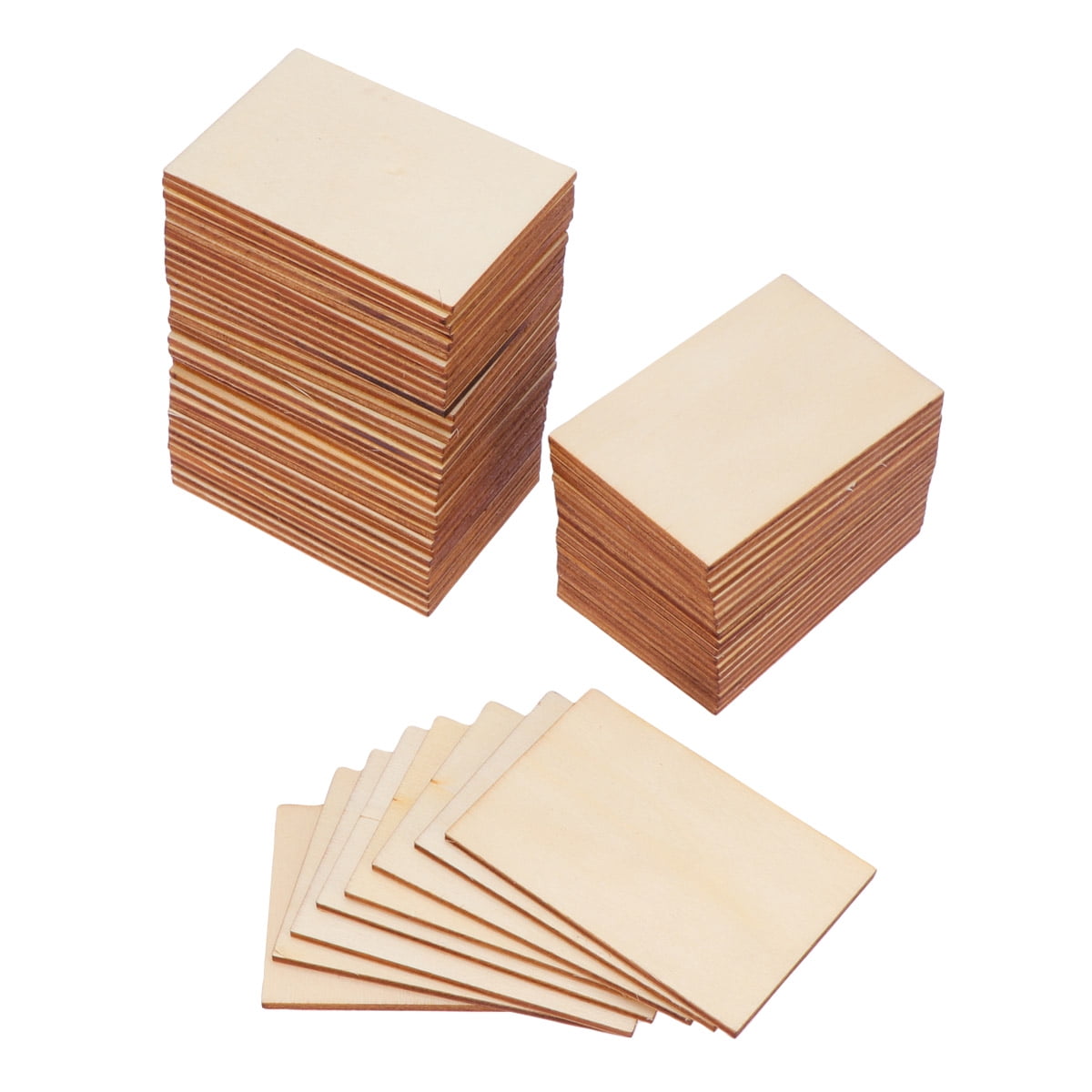 Frcolor Wood Slices Wooden Unfinished Log Cutout Square Cutouts Crafts ...