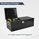 BATONECO 48 Inch Aluminum Trailer Tool Box Truck Bed Tool Box w/ Side Handle Heavy Duty Tool ...