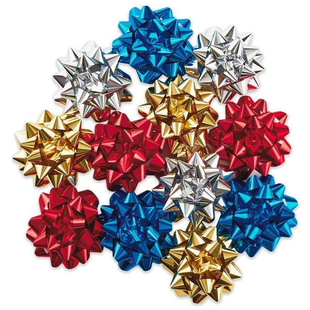 Hallmark Holiday Gift Bow Assortment (12 Bows) Sparkly Red, Blue, Gold ...