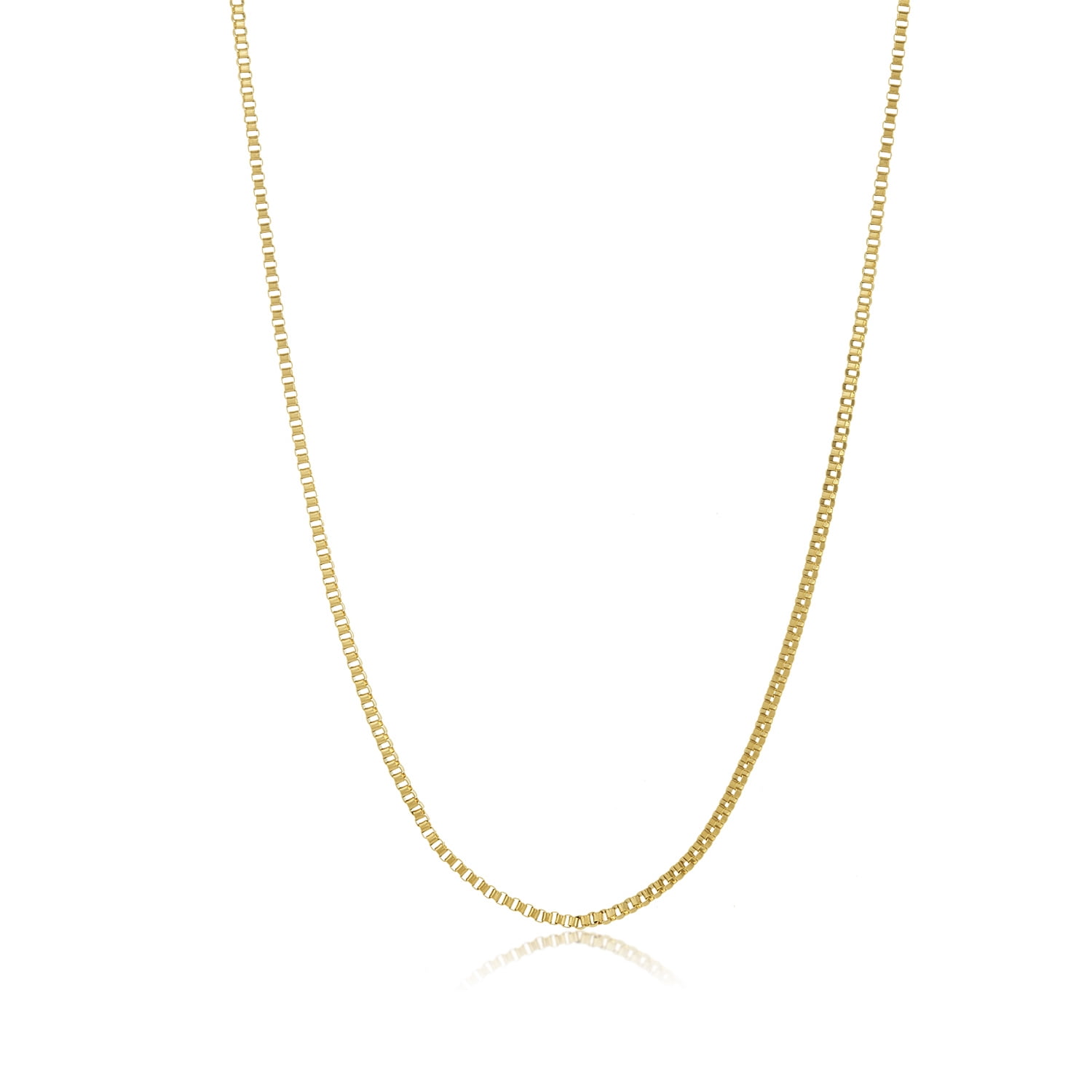 2.5mm 24k Yellow Gold Plated Stainless Steel Square Box Chain Necklace ...
