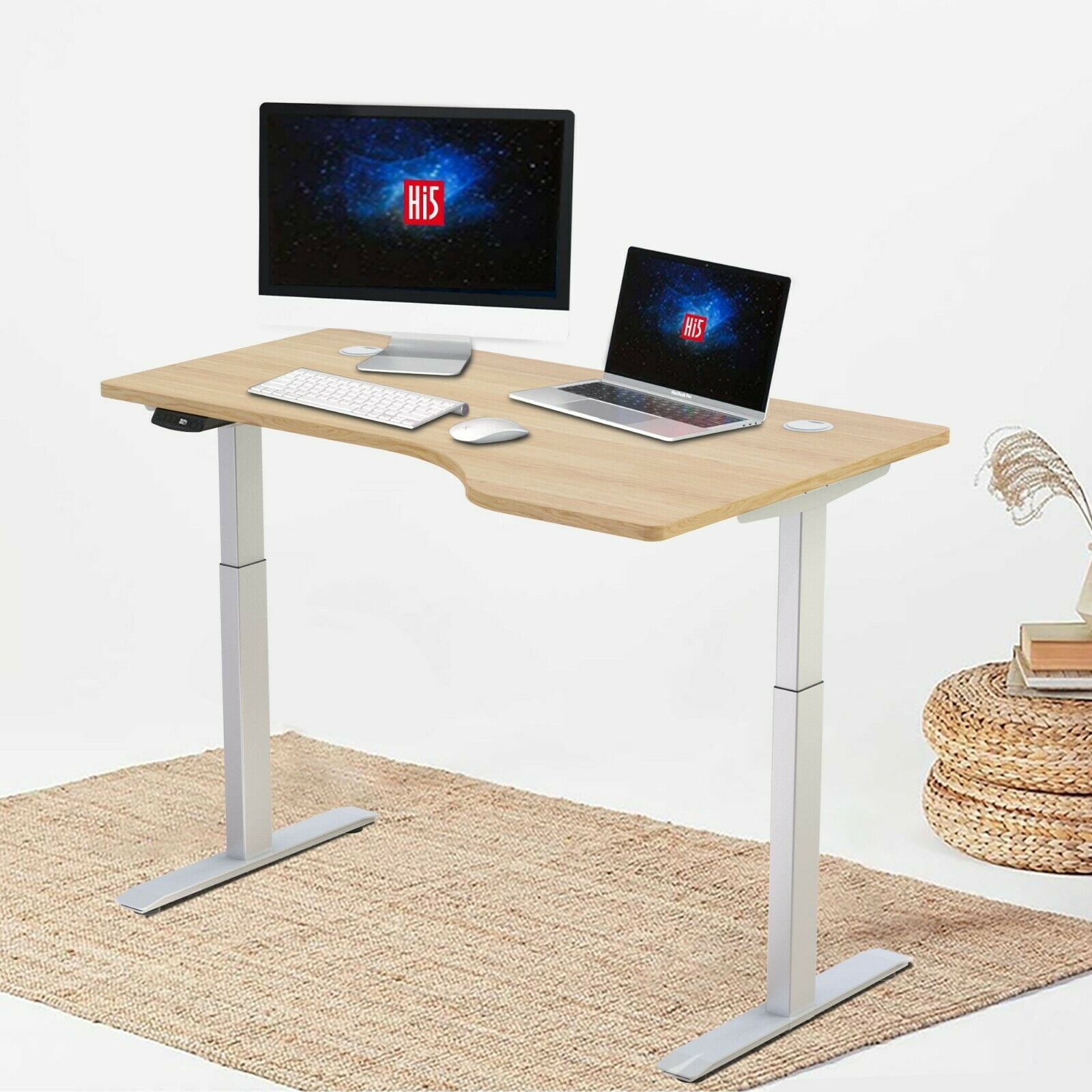 Hi5 L-Shaped (55"x33") Electric Height Adjustable Right Handed standing ...