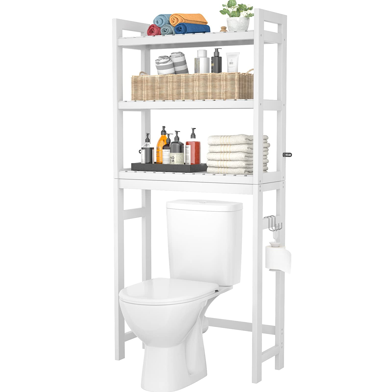 Over The Toilet Storage, Bamboo 3-Tier Over-The-Toilet Space Saver ...