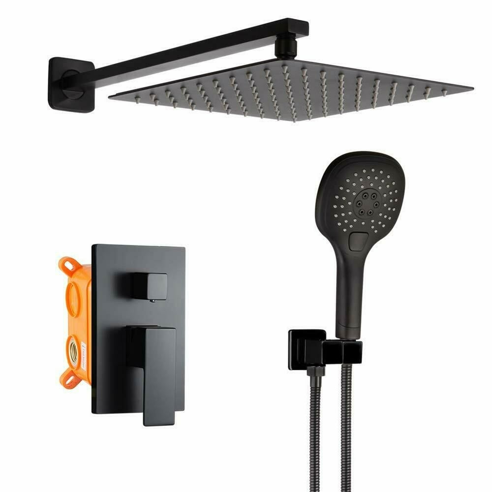 Zimtown 10 Inch Square Rainfall Shower Head And Handheld Combo Bathroom