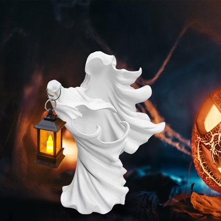TB&W Halloween Witch Messenger Decor Resin Ghost Light Statue Scary ...