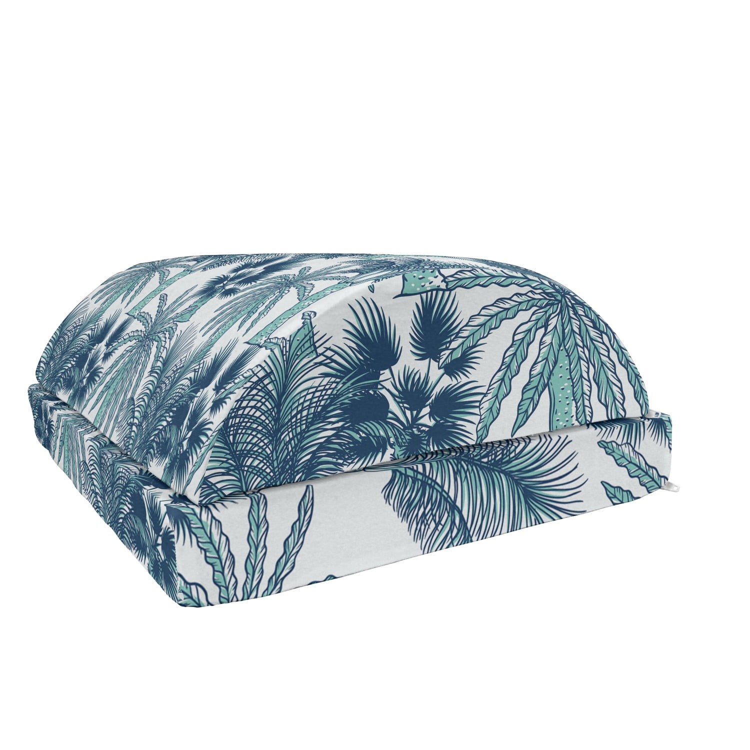 Palm Foot Rest, Continuous Tropical Themed Pattern of Bicolour Exotic ...