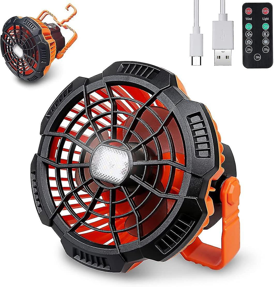 Fan que acampa con la linterna que acampa recargable por USB, batería ...