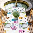 Cartoon Owl Fitted Rectangle Tablecloth 32" x 72" Cute Animal Modern ...