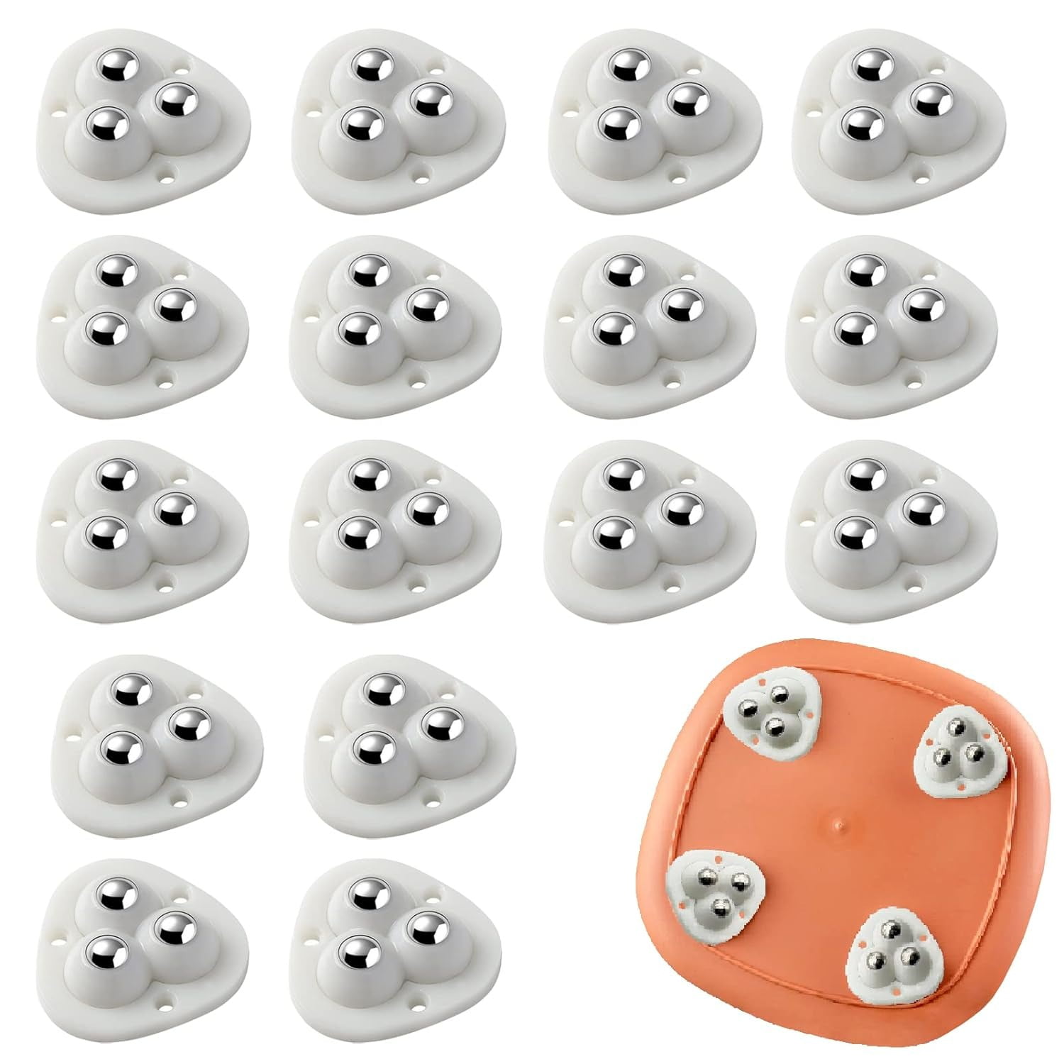 Mini ruedas autoadhesivas, rueda universal de pasta, rotación de 360 ...
