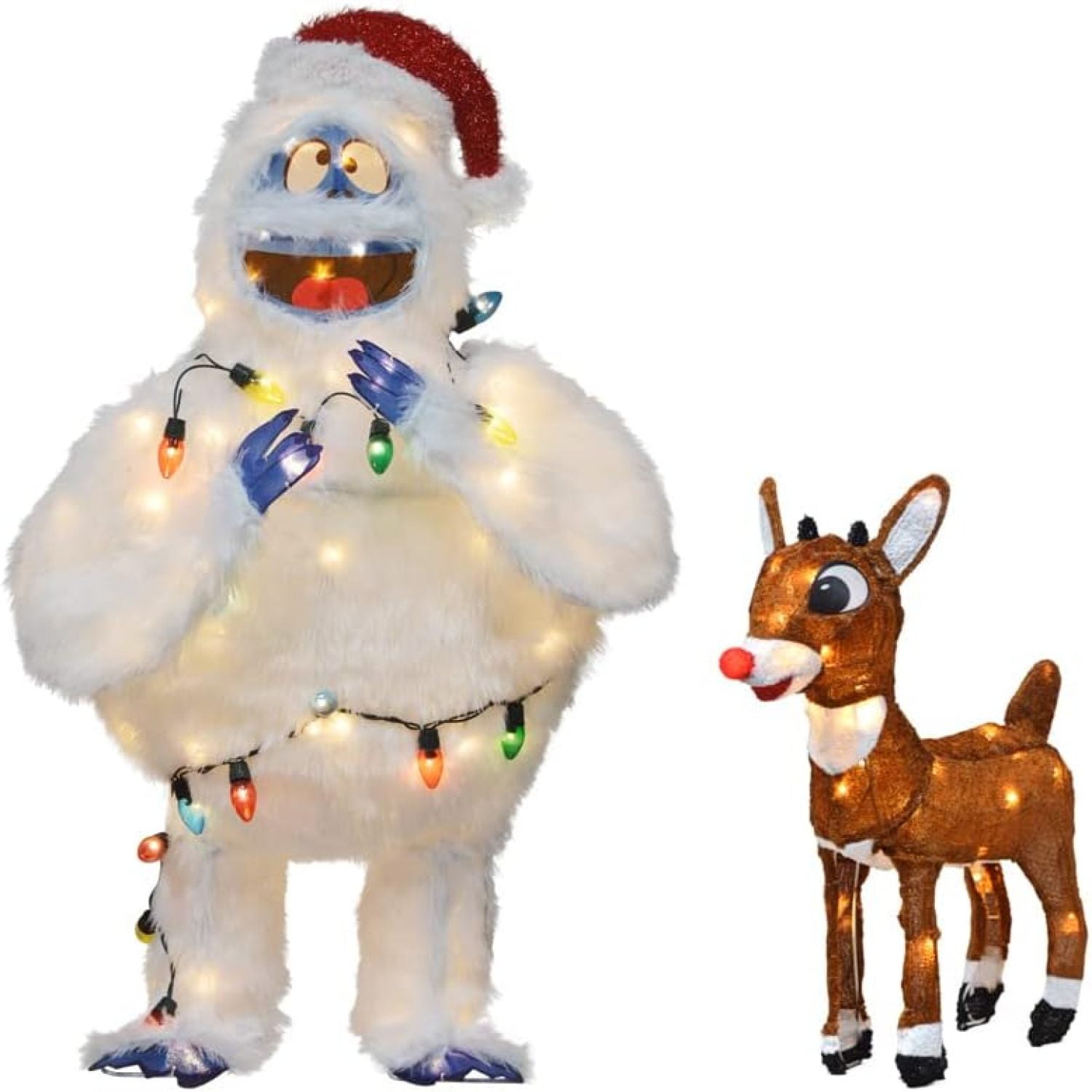 HetayC Special KIT: 32in Rudolph 3D PRELIT Yard Art Bumble with Light ...