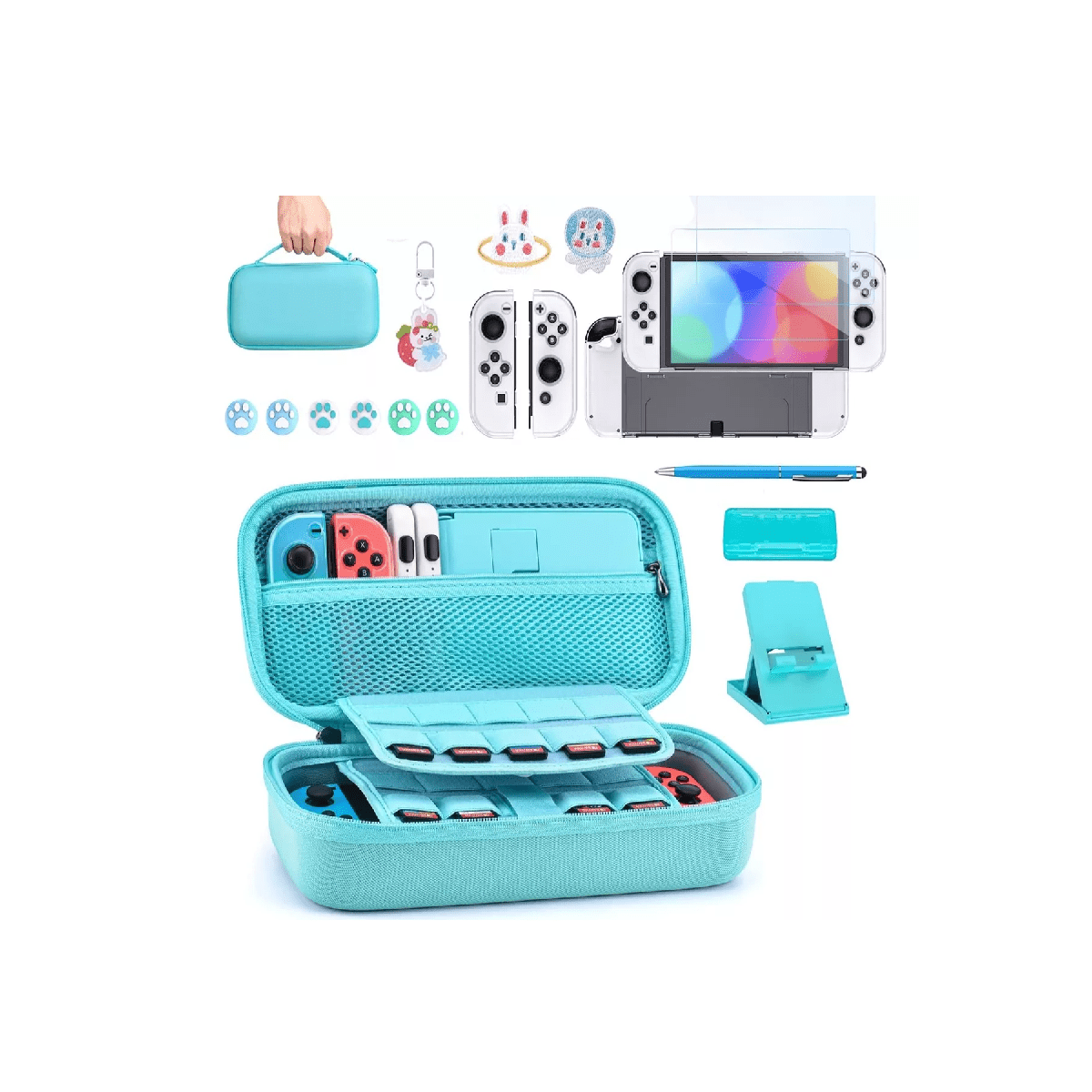 Kit de Accesorios para Nintendo Switch LAB.G Estuche 18 Pcs Azul ...