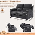 Electric Reclining Loveseat Sofa with 8-Point Vibration Massage ...