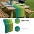 Color Ombre Striped Cotton Linen Table Runner Minimalist Blue Green ...