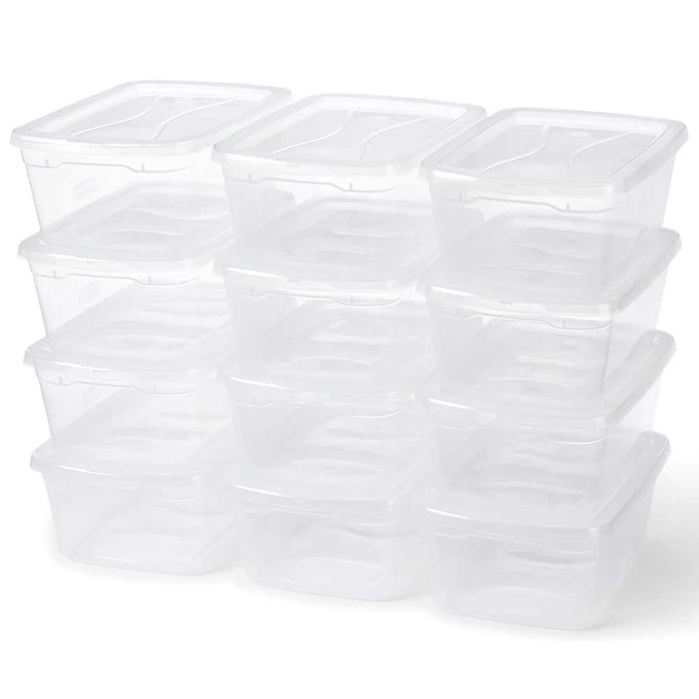 Contenedores de almacenamiento transparentes apilables de 6 cuartos de ...