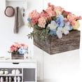 1Pc 8.66" Artificial Fall Floral Arrangement in Wooden Box, Faux Rose ...