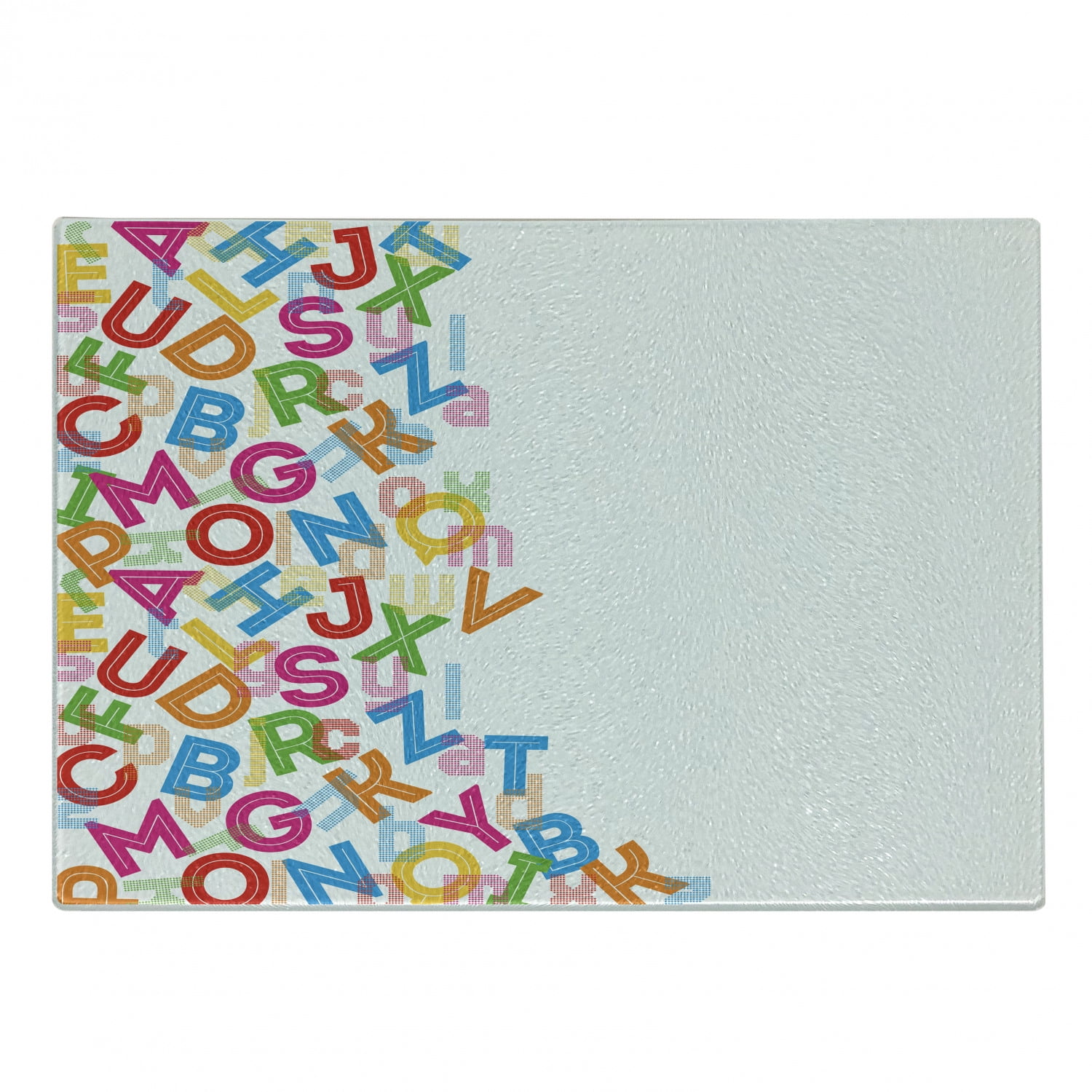 Colorful Cutting Board, Alphabet Background Design with Letter Words ...