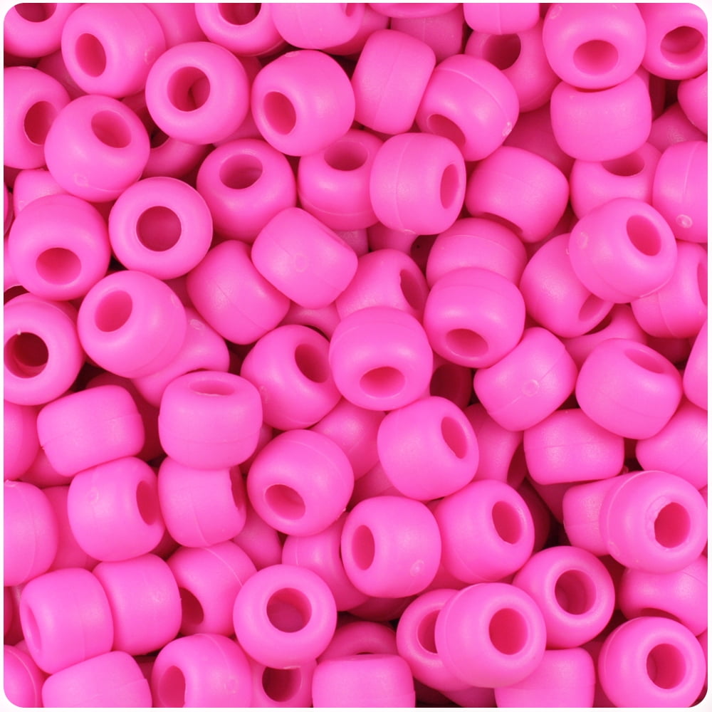 BeadTin Dark Pink Matte 9mm Barrel Pony Beads (500pc) - Walmart.com