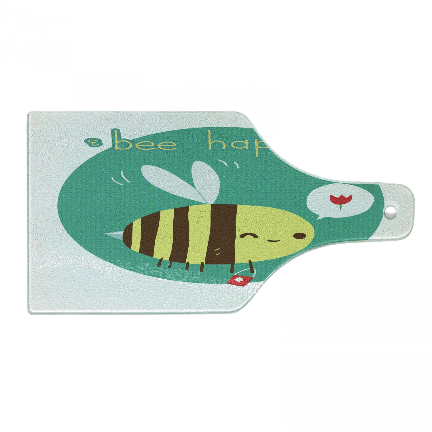 Queen Bee Cutting Board, Winking Bumblebee Cartoon Doodle Happy Words ...