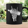 Halloween Bartender Rock On Hand Shaker Skeleton Bartending Coffee Mugs ...