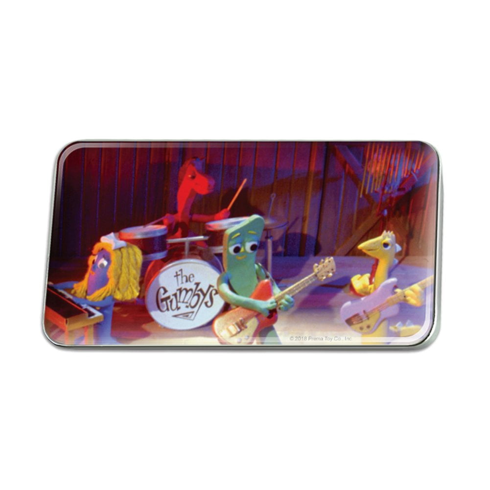 The Gumbys - Gumby Friends Rock and Roll Band Metal Rectangle Lapel Hat ...