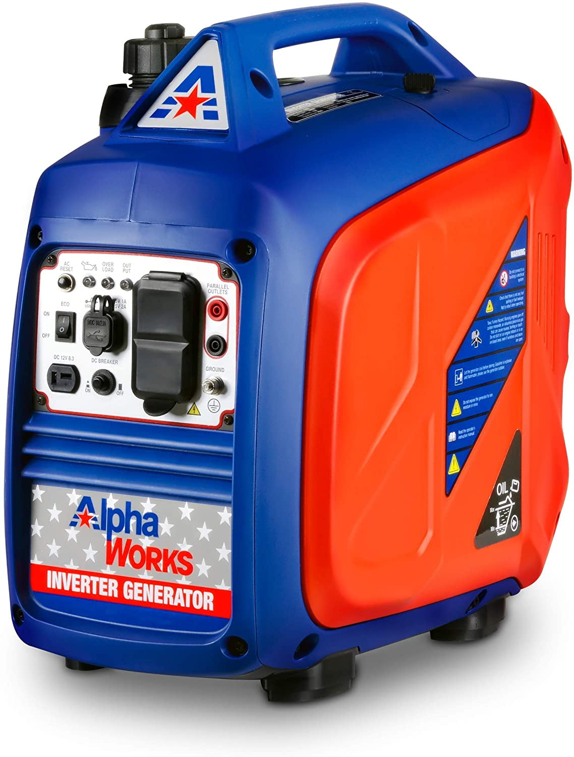 AlphaWorks Portable Gas Generator - 79CC Gas Engine 15A 2250 Watts ...