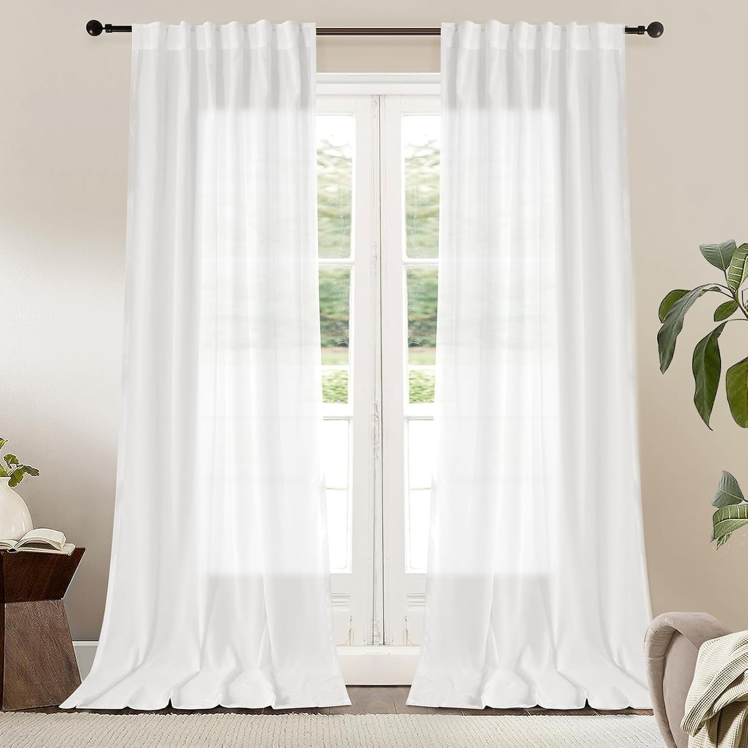 Click here for Wangbasdasd Semi Sheer Curtains 108 Inch Long - 10... prices