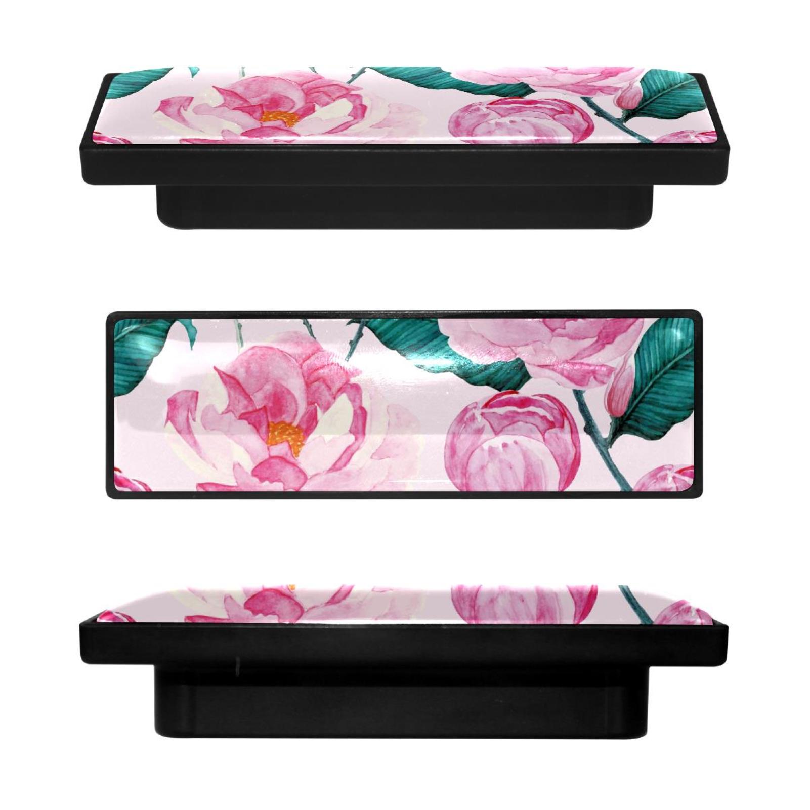 4 Pcs Rectangle Cabinet Handle Cupboard Knob Drawer Pulls Handle Rose ...