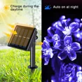 Solar Flower String Lights,23ft 50 LED Cherry Blossoms Solar Fairy ...
