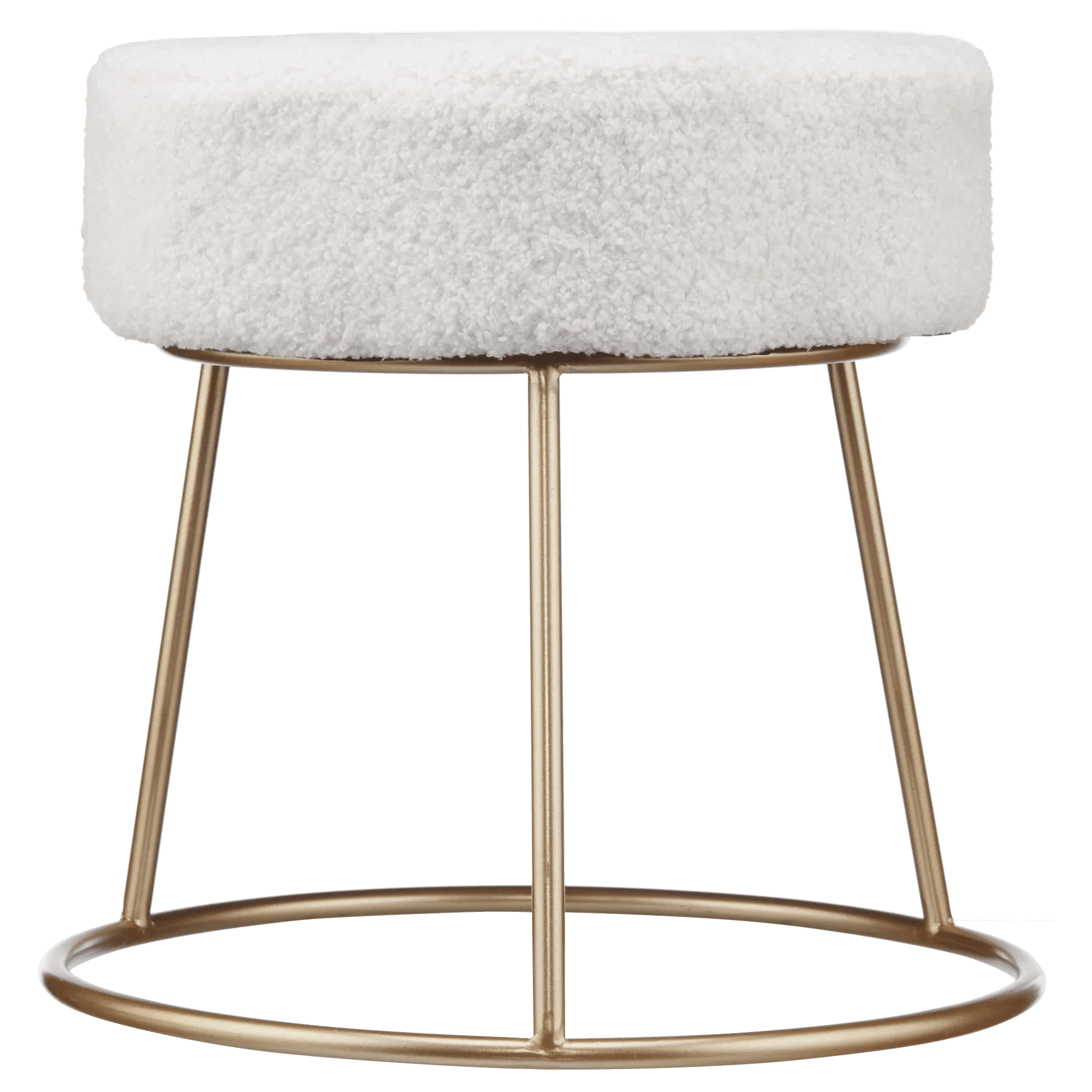 Click here for Bouclair White Boucle Floral Stool 15 In (38 Cm) prices