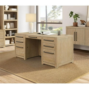 Martin Furniture Durham Rustic Wood Credenza Office Desk Writing Table ...