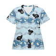 Binienty Medical Scrub Top Women Short Sleeve V-Neck, Soft Stretchy ...