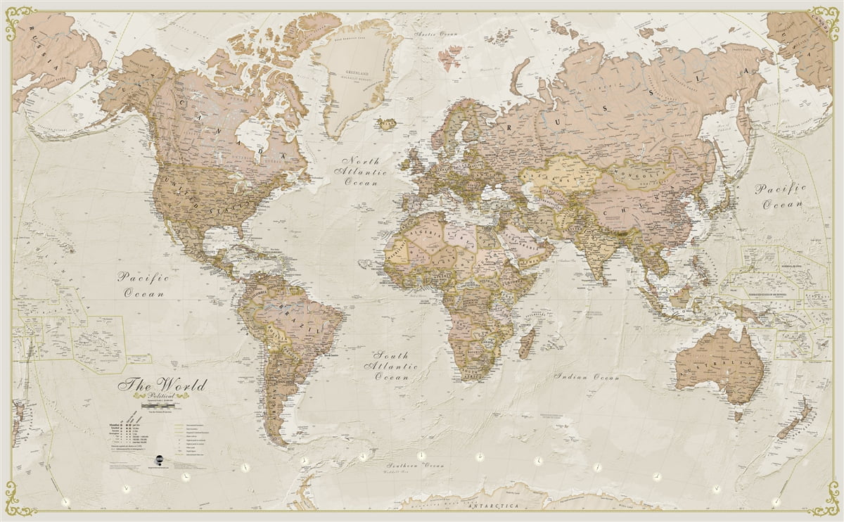 Waypoint Geographic Classic Antique World Wall Map - Laminated ...
